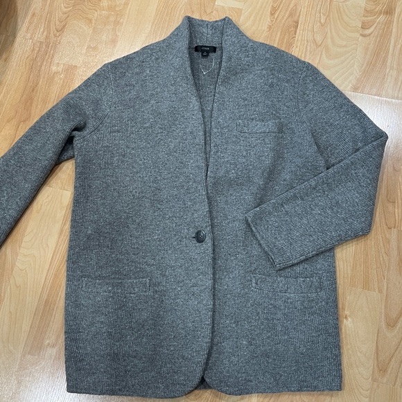 J. Crew | Sweaters | Nwot Jcrew Cocoon Sweater Blazer Color Hthr ...
